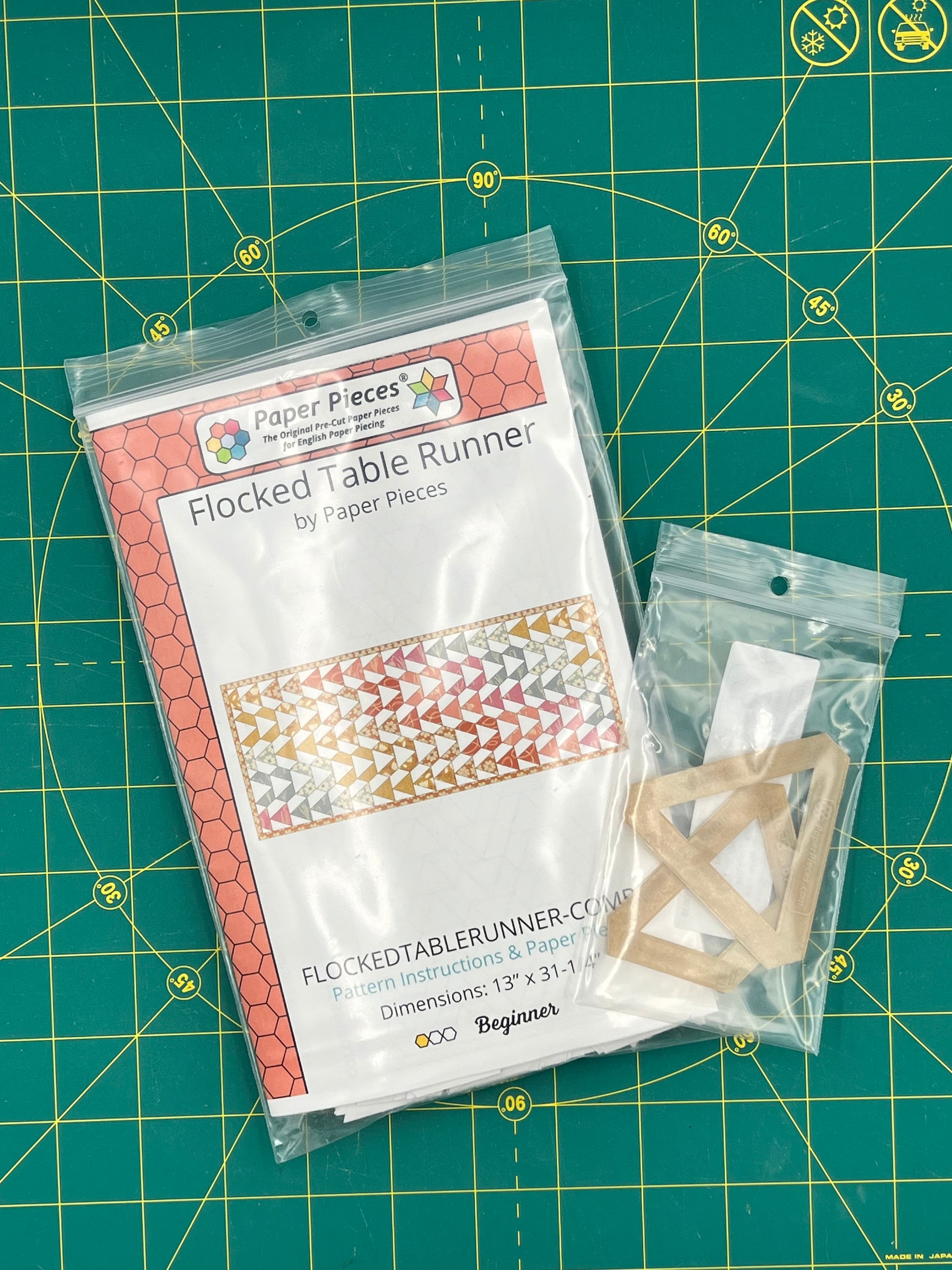 EPP Flocked Table Runner Kit Includes Paper Pieces, Pattern, and ...