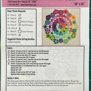 Tula Nova by Tula Pink EPP Quilt Kit: Pattern, Paper Pieces, Windowed ...