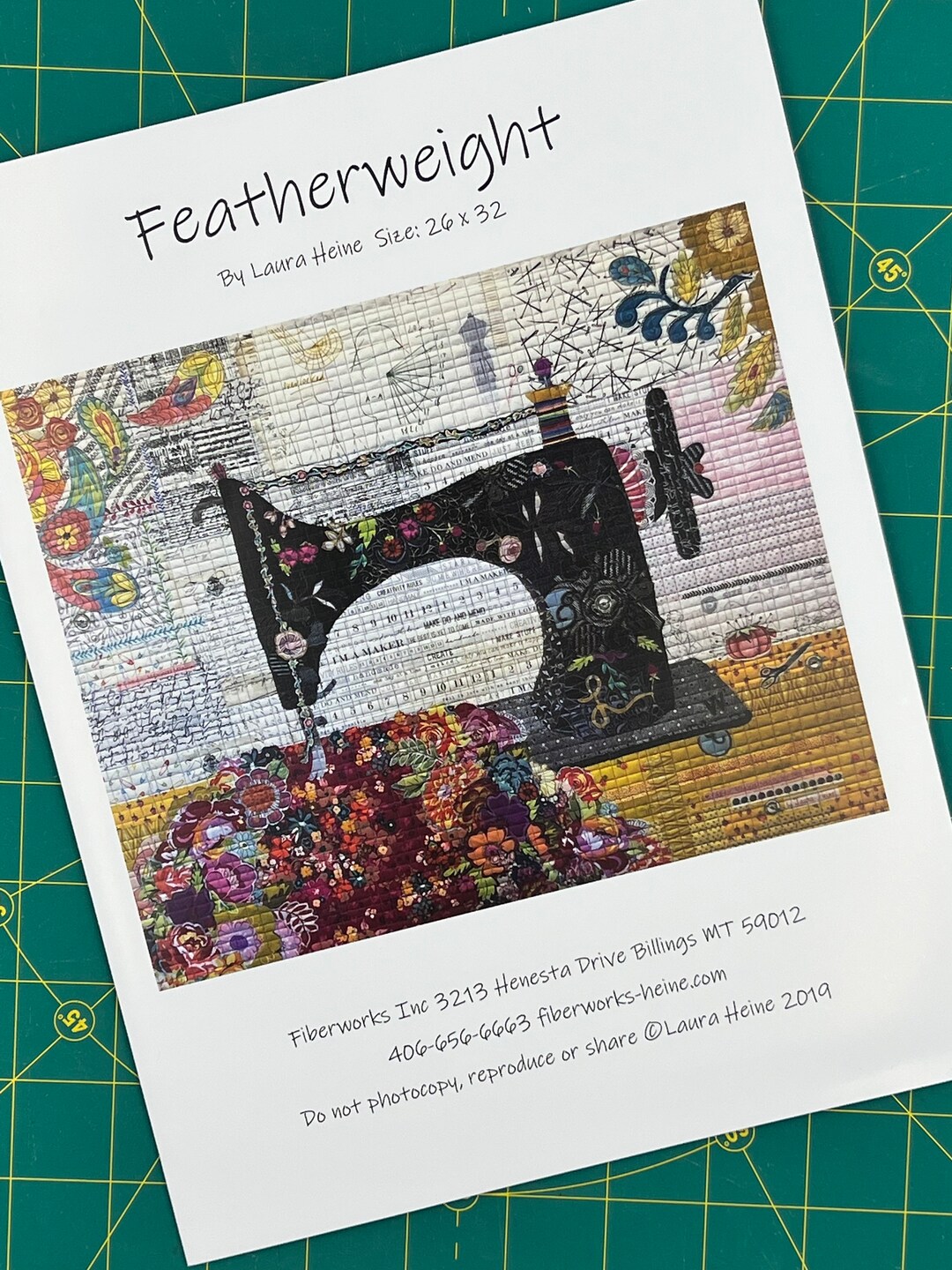 Featherweight Sewing Machine Collage Quilt Pattern by Laura Heine of Fiberworks - Etsy