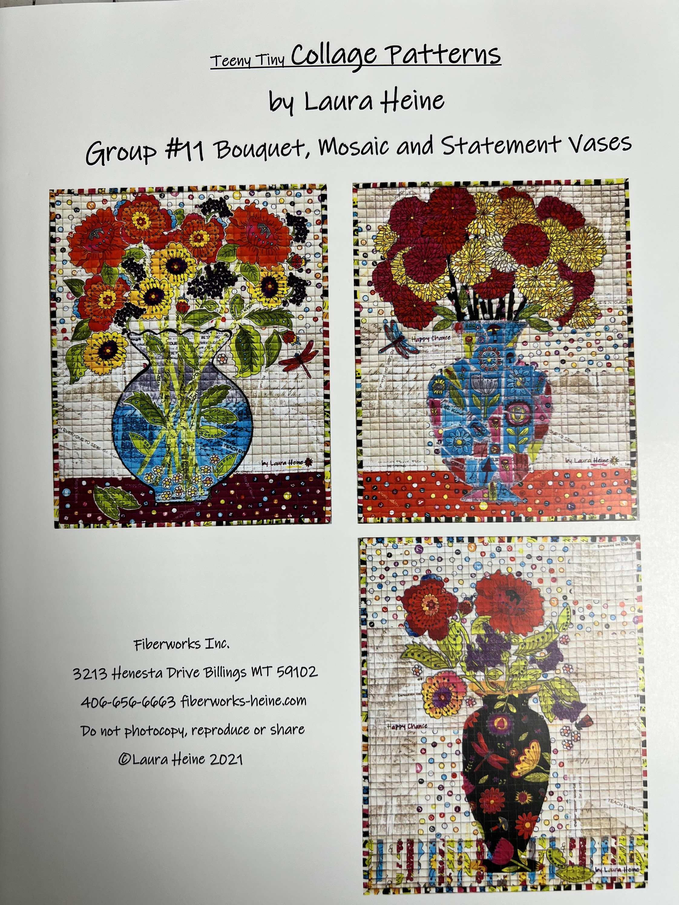 Flower Vases Collage Quilt Pattern by Laura Heine - Etsy