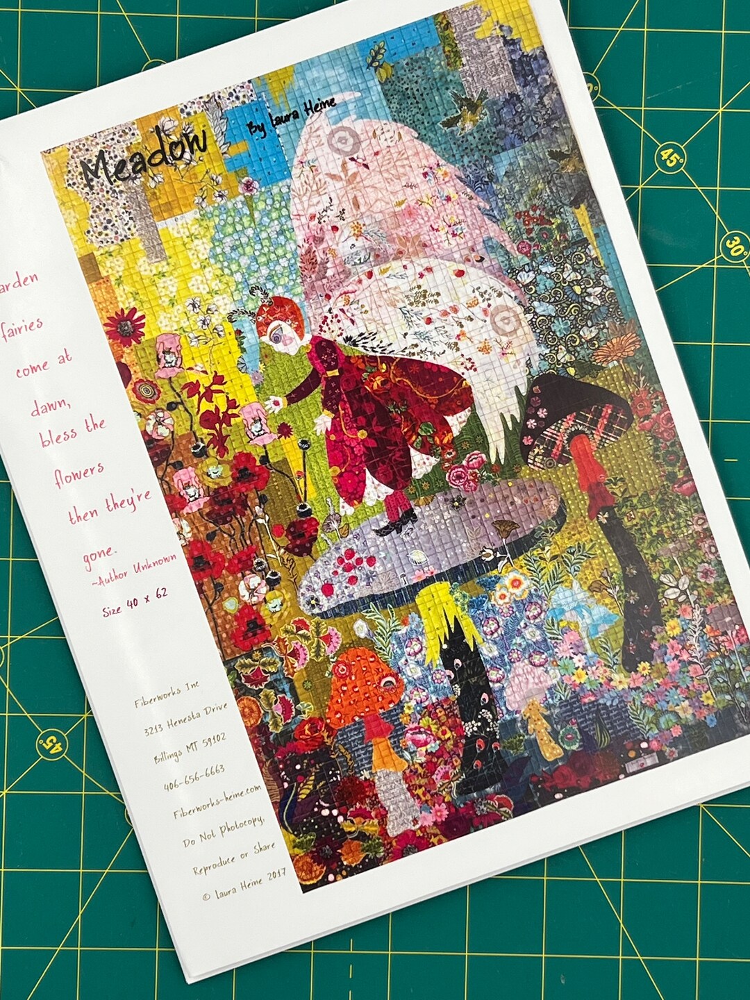 Meadow Fairy Collage Quilt Pattern by Laura Heine of Fiberworks - Etsy