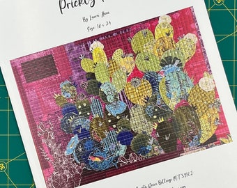 Cactus Queen Collage Quilt Pattern by Laura Heine of Fiberworks - Etsy