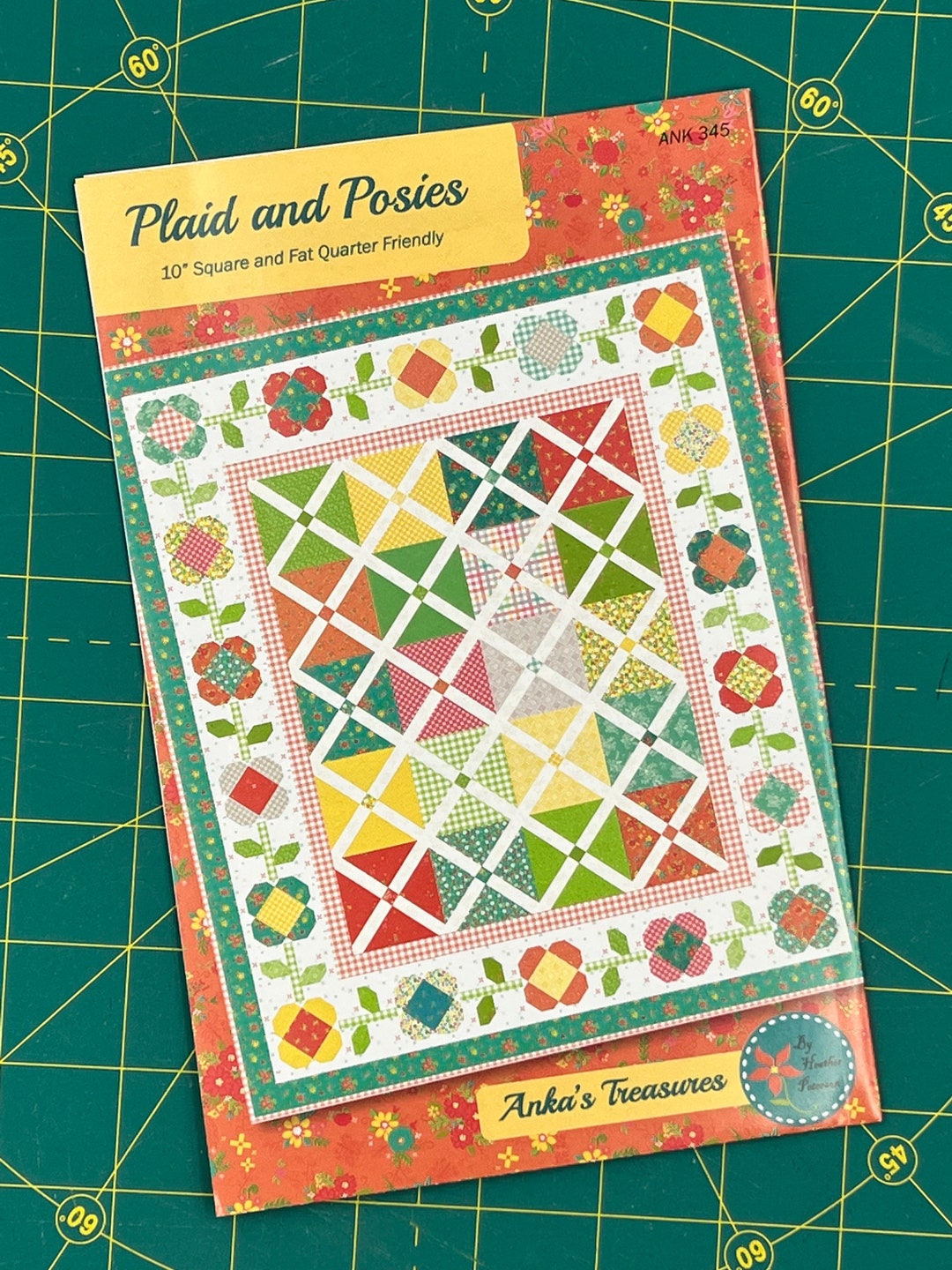 Plaid and Posies Floral Patchwork Scrap Quilt Pattern by Anka’s Treasures Layer Cake and Fat ...