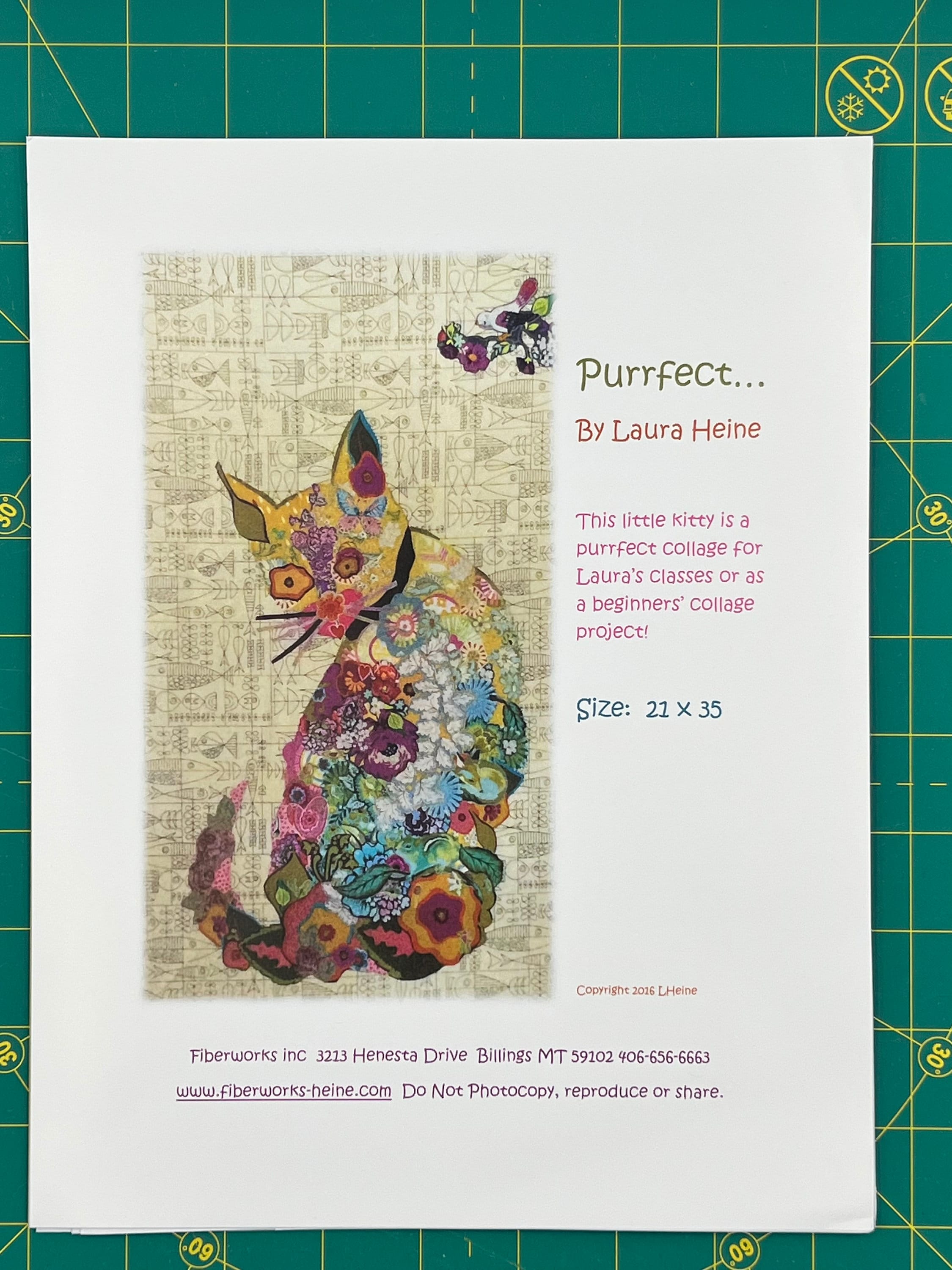 Purrfect Kitty Cat Collage Quilt Pattern by Laura Heine of - Etsy
