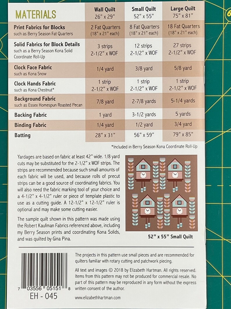Cuckoo Clock Quilt Pattern by Elizabeth Hartman - Etsy