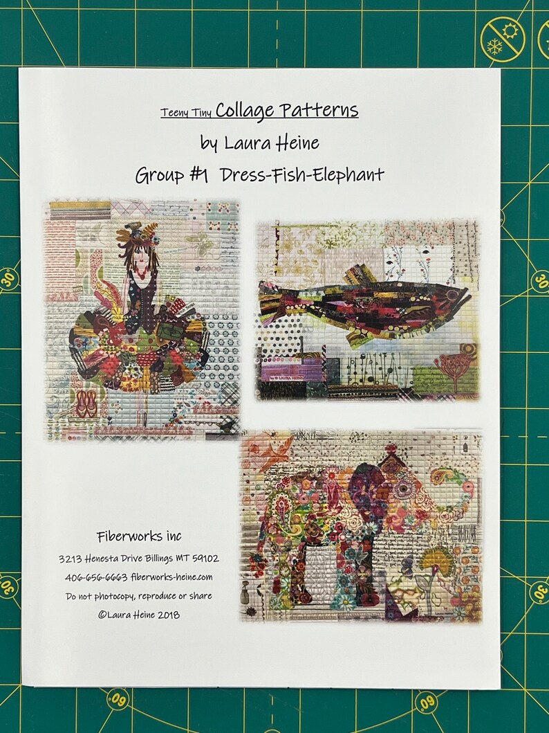 The Dress, Fish, Lulu the Elephant Teeny Tiny Collage Quilt Pattern by ...