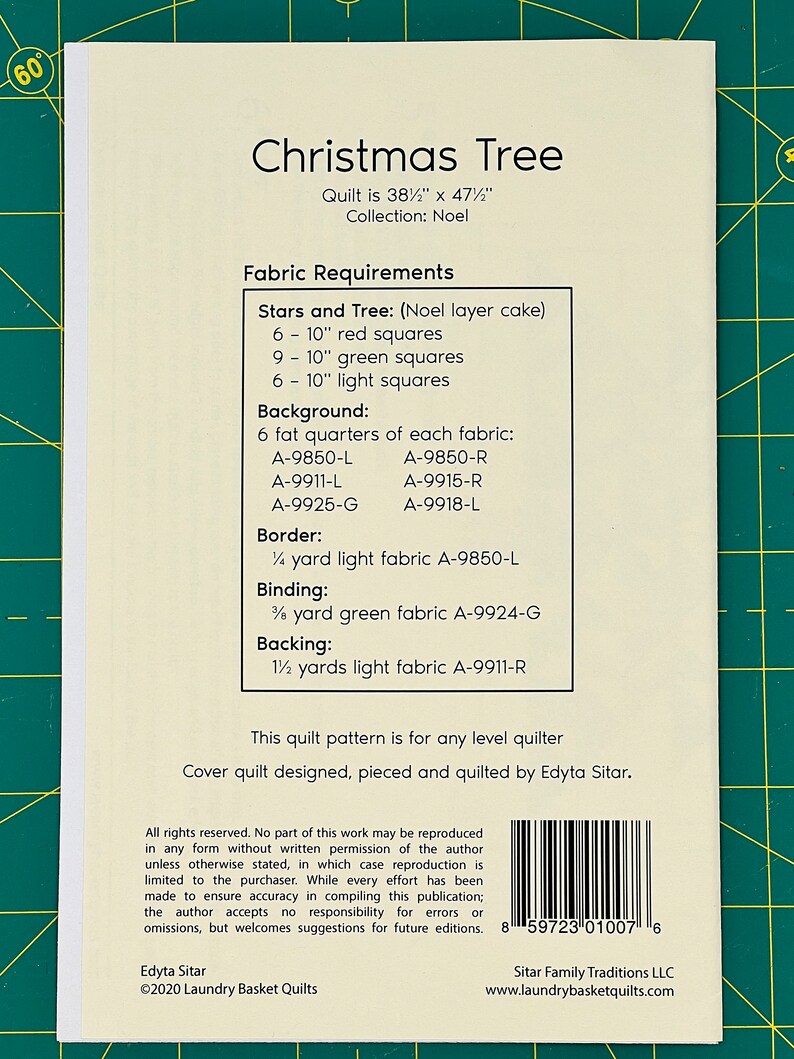 Christmas Tree Patchwork Pieced Quilt Pattern by Edyta Sitar of Laundry ...