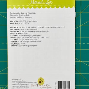 Francesca Fox and Daisies Fig Tree Quilt Pattern - Etsy