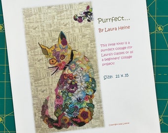 Purrfect, a Collage Quilt Pattern by Laura Heine of Fiberworks, Cat ...