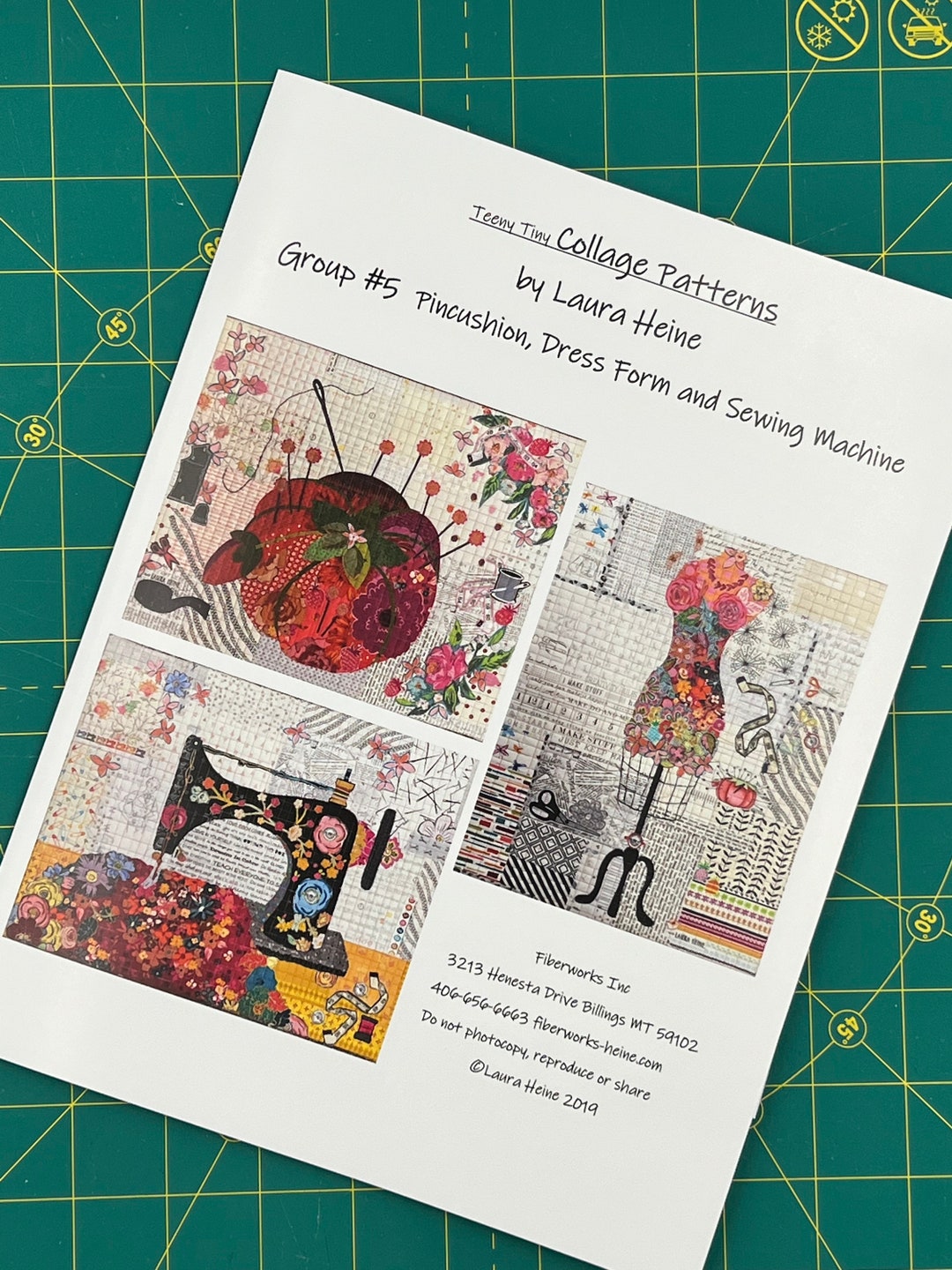 Pincushion, Dress Form, and Sewing Machine Teeny Tiny Collage Quilt Pattern by Laura Heine of ...