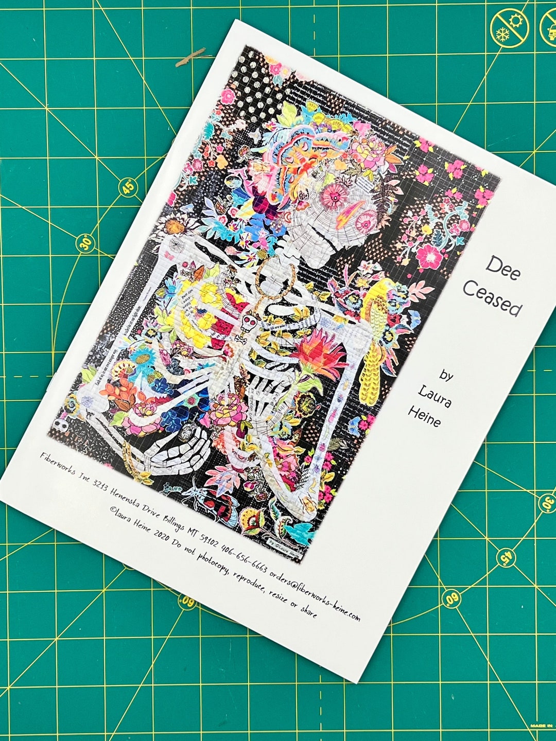 Halloween Dee Ceased Skeleton Collage Quilt Pattern by Laura Heine of ...