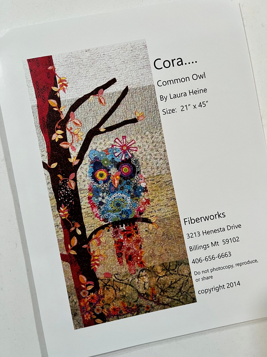 Cora Common Forest Owl Collage Quilt Pattern by Laura Heine - Etsy