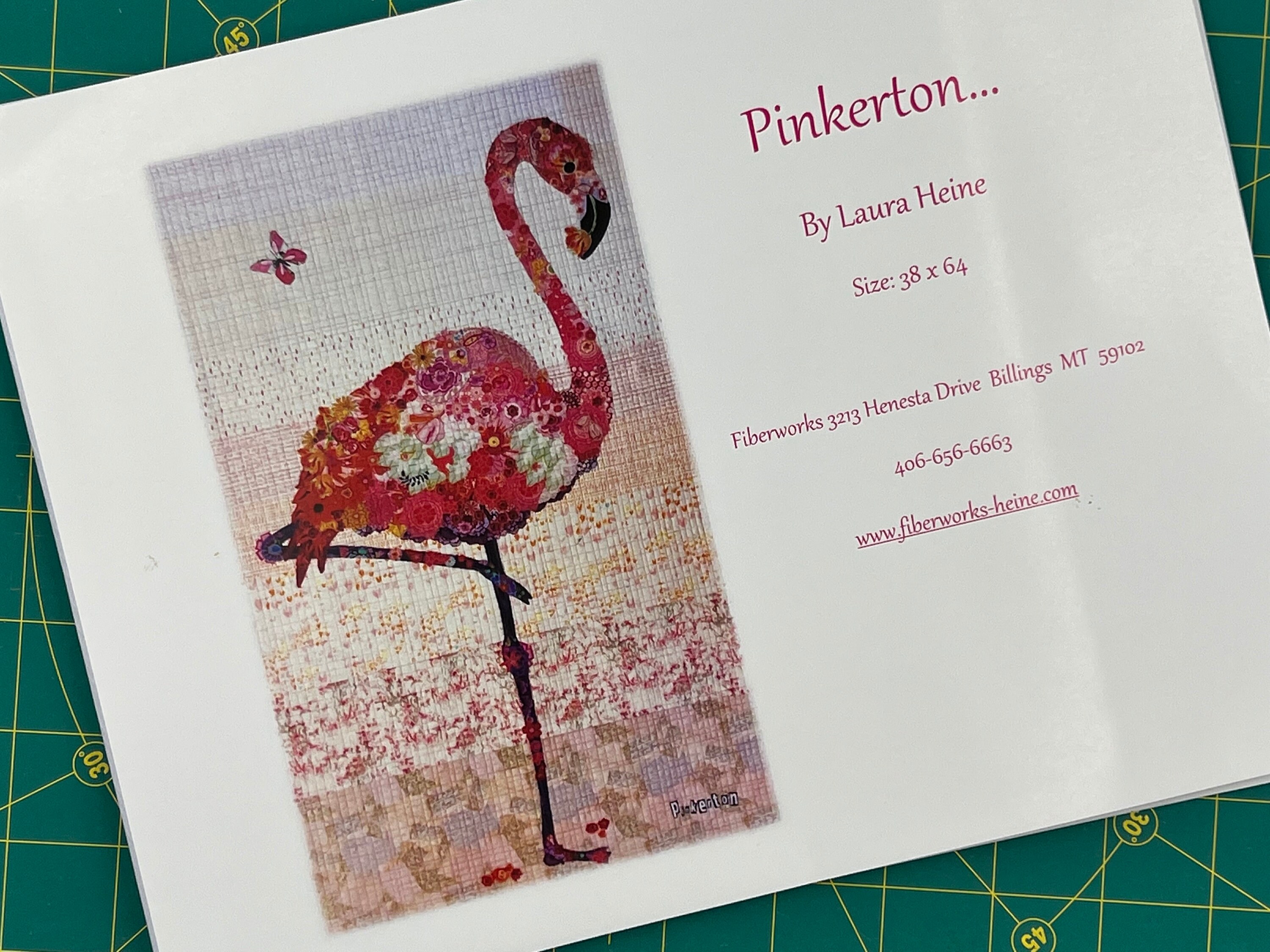 Pinkerton Flamingo Collage Quilt Pattern by Laura Heine of Fiberworks ...