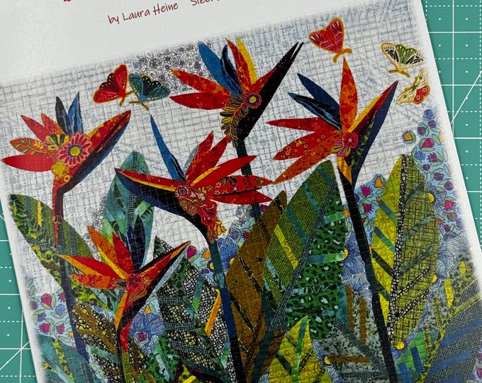Bird of Paradise Collage Quilt Pattern by Laura Heine of Fiberworks - Etsy