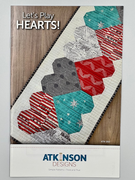 Lets Play Hearts Table Runner Quilt Pattern by Atkinson - Etsy