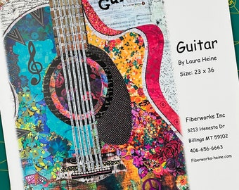 Guitar Collage Quilt Pattern by Laura Heine - Etsy