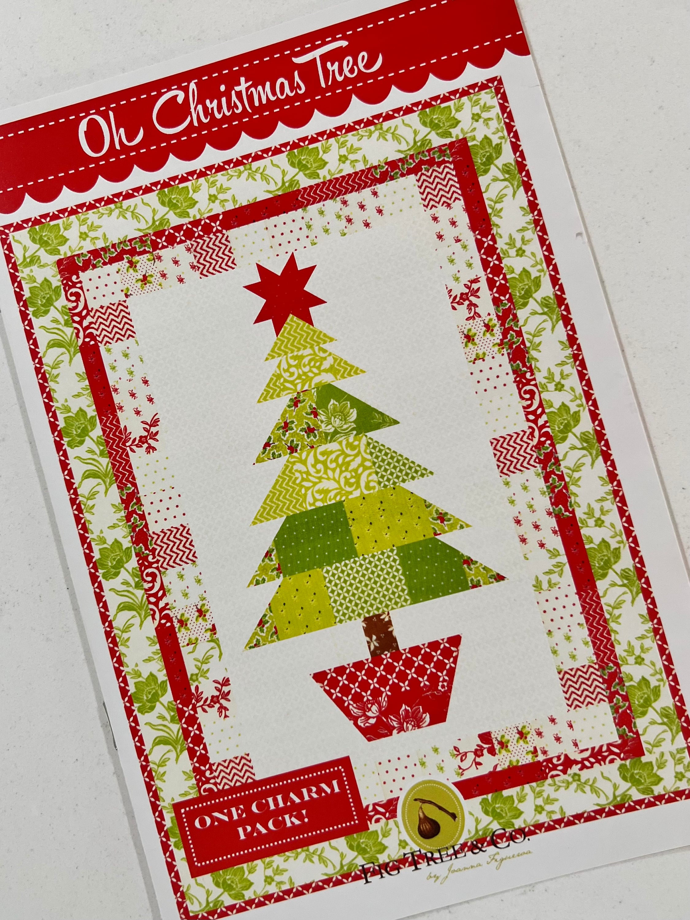 Oh Christmas Tree Fig Tree Patchwork Wall Hanging Quilt or Table Runner ...