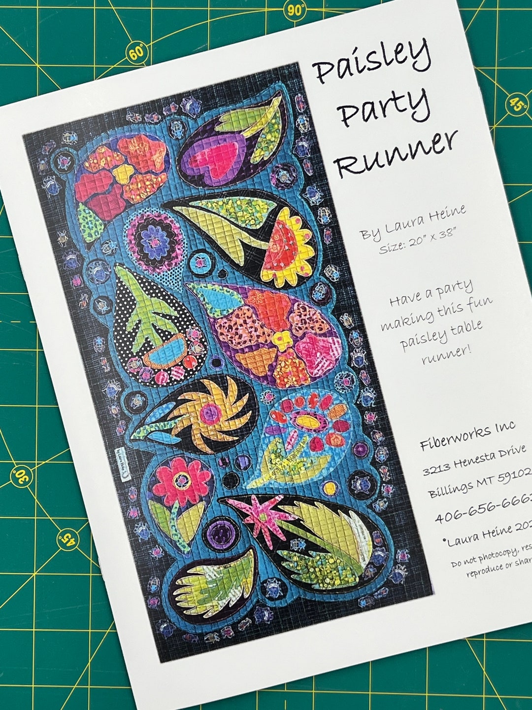 Paisley Party Quilted Collage Table Runner Pattern by Laura Heine of ...