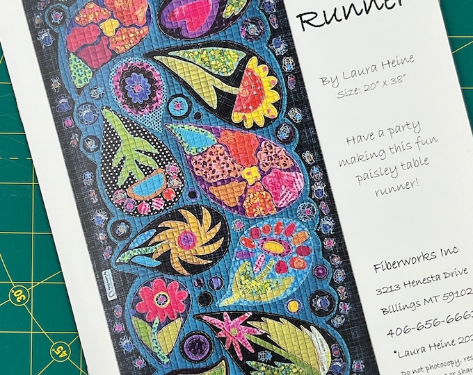 Paisley Party Quilted Collage Table Runner Pattern by Laura Heine of ...