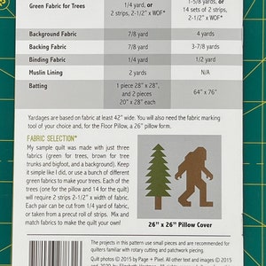 Legendary Big Foot in the Pine Forest Quilt Pattern by Elizabeth ...