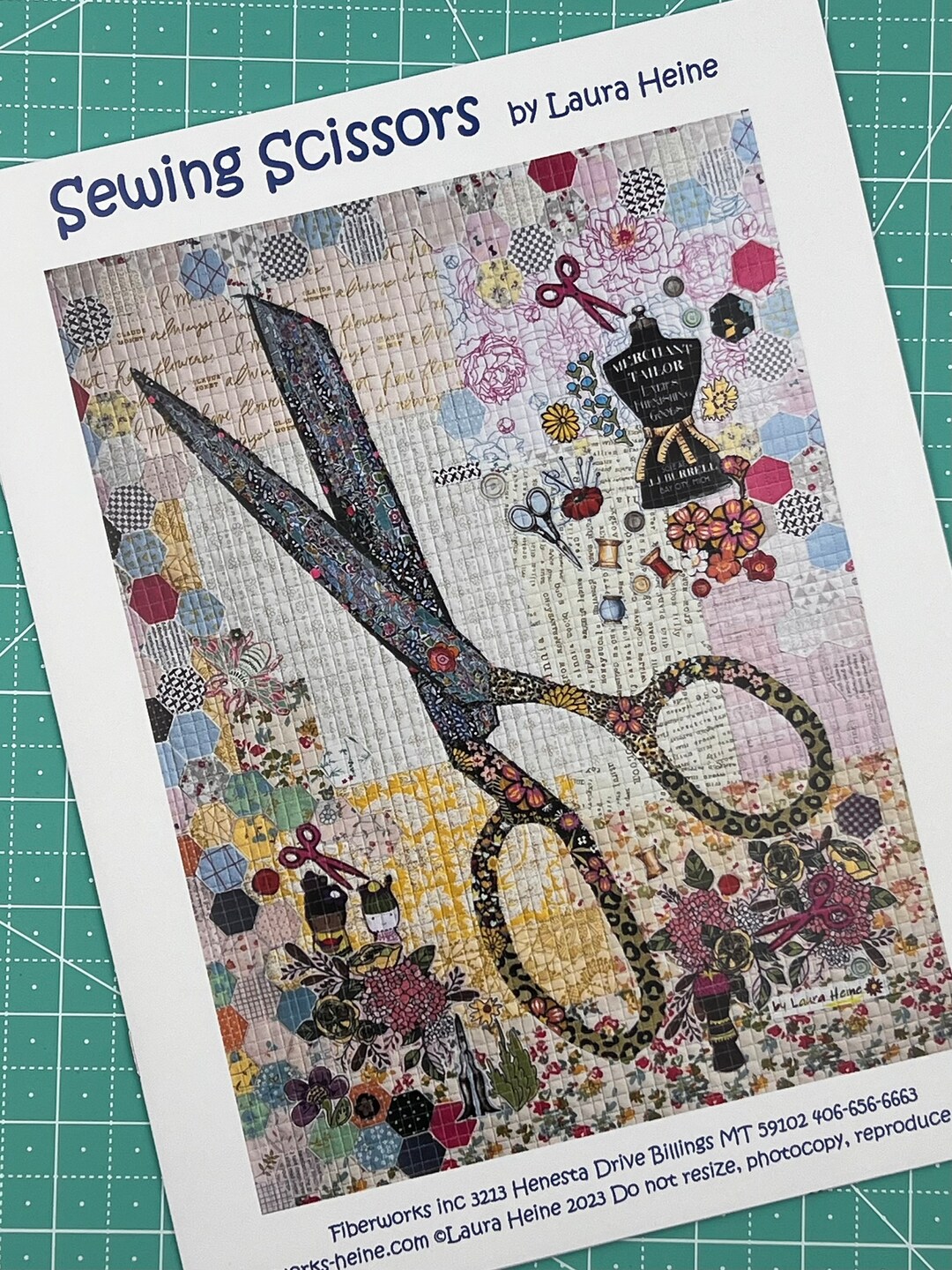 Sewing Scissors Collage Quilt Pattern by Laura Heine of Fiberworks ...