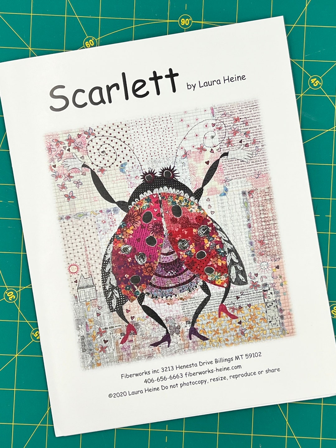 Scarlett the Ladybug Collage Quilt Pattern by Laura Heine of Fiberworks ...