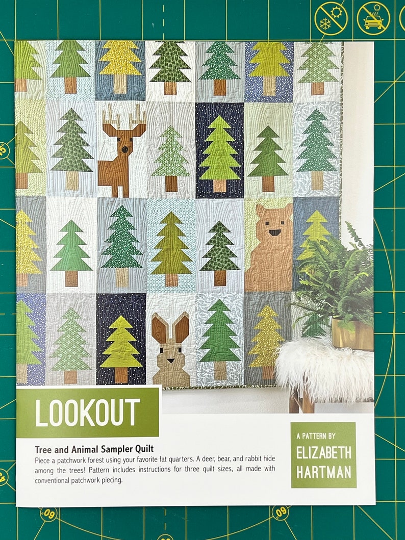 Lookout Forest Animals in Trees Quilt Pattern by Elizabeth Hartman - Etsy
