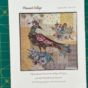 Pheasant Bird Collage Quilt Pattern by Laura Heine of Fiberworks - Etsy