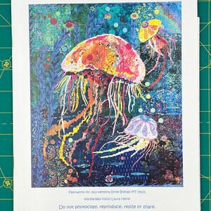 Jellie Fish Jellyfish Collage Quilt Pattern by Laura Heine - Etsy
