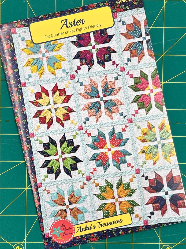 Aster Patchwork Scrap Quilt Pattern by Anka’s Treasures Fat Eighth or ...