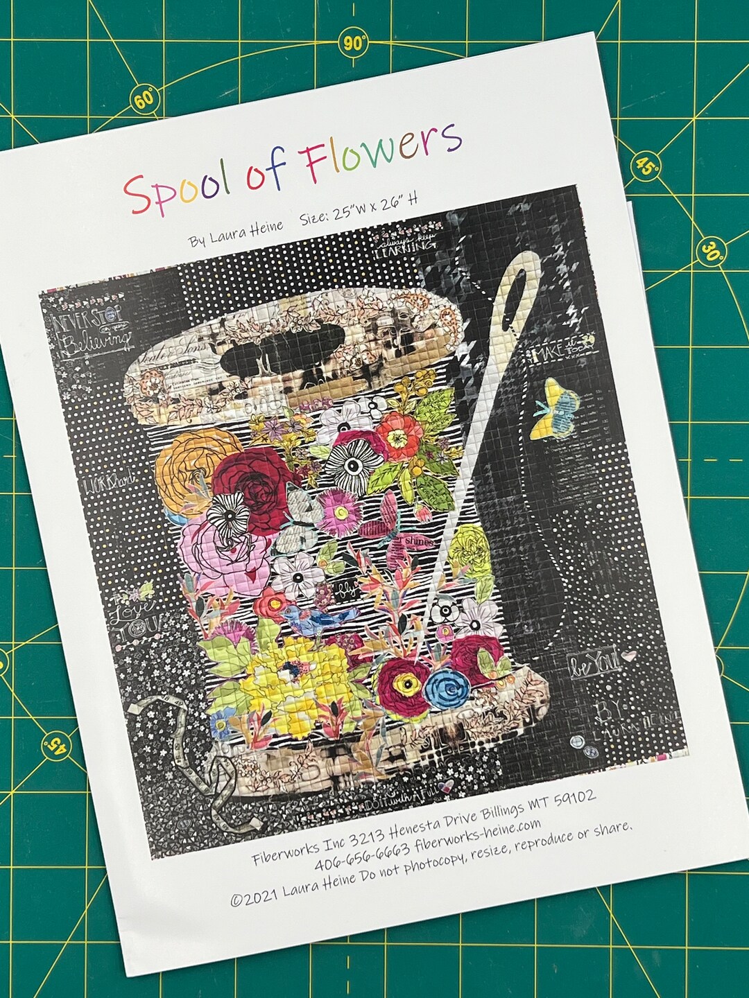 Spools of Flowers Thread Collage Quilt Pattern by Laura Heine of ...