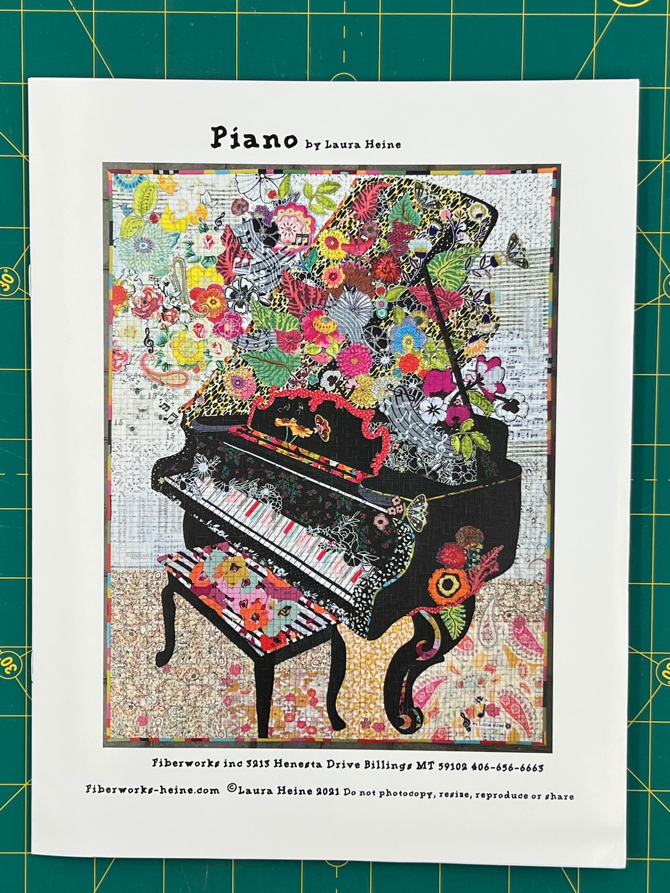 Piano Collage Quilt Pattern by Laura Heine of Fiberworks - Etsy