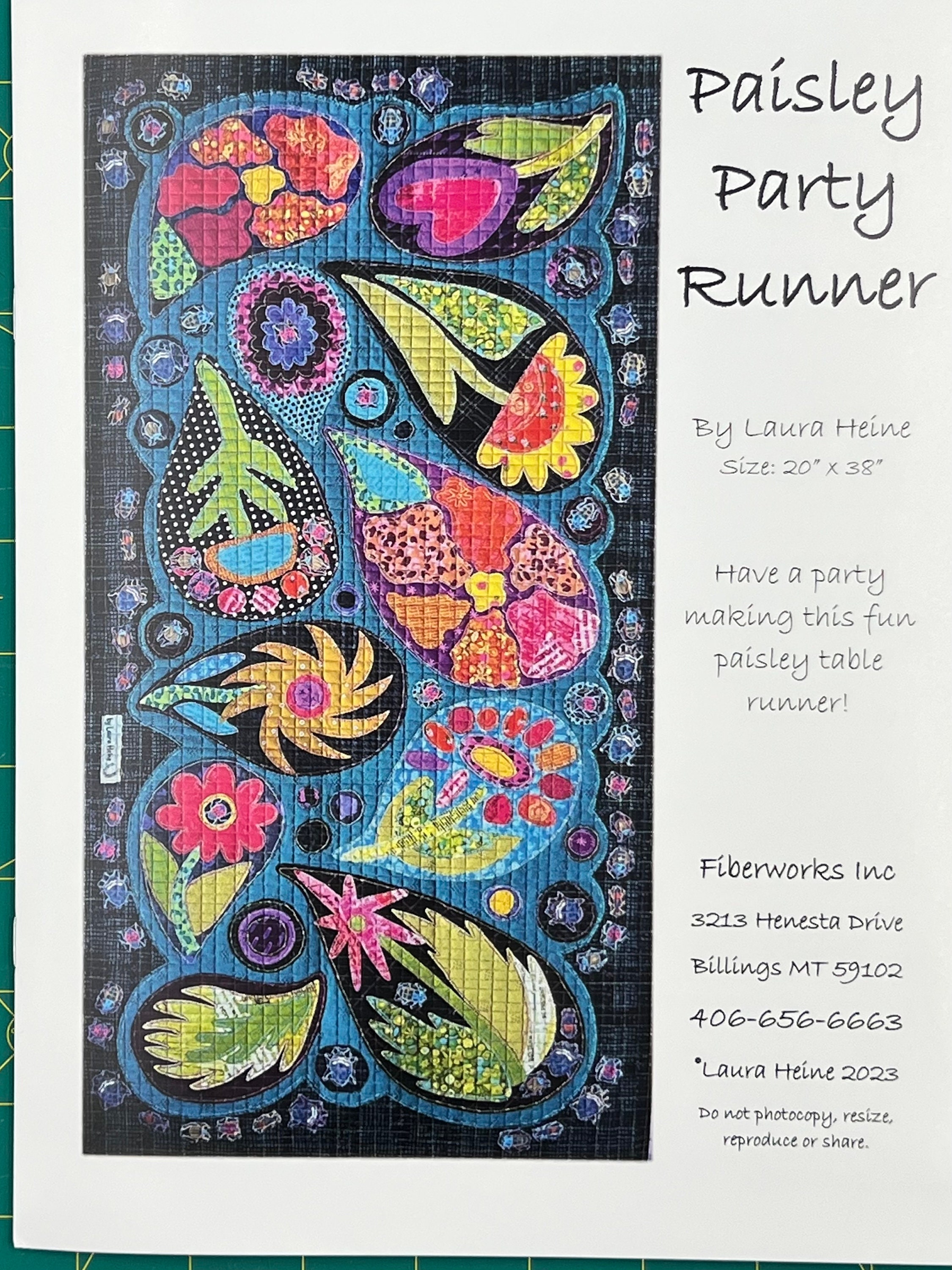 Paisley Party Quilted Collage Table Runner Pattern by Laura - Etsy
