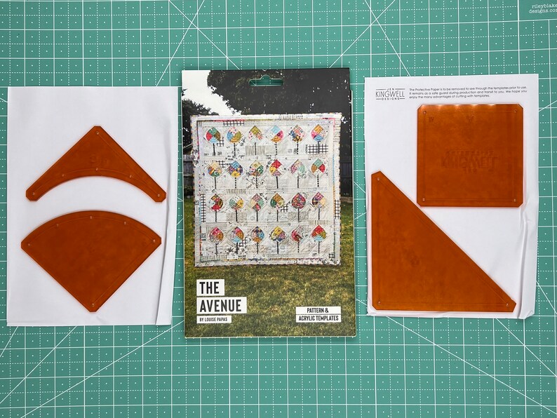 THE AVENUE Tree Patchwork Quilt Pattern and Acrylic Template by Louise ...