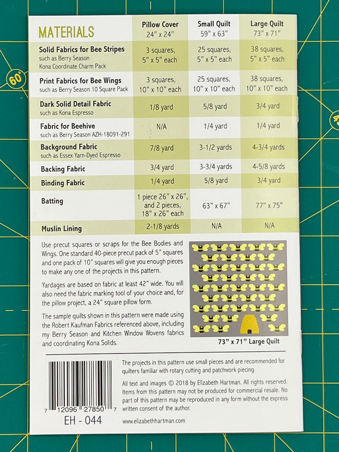 Beehive Bee Quilt Pattern by Elizabeth Hartman - Etsy