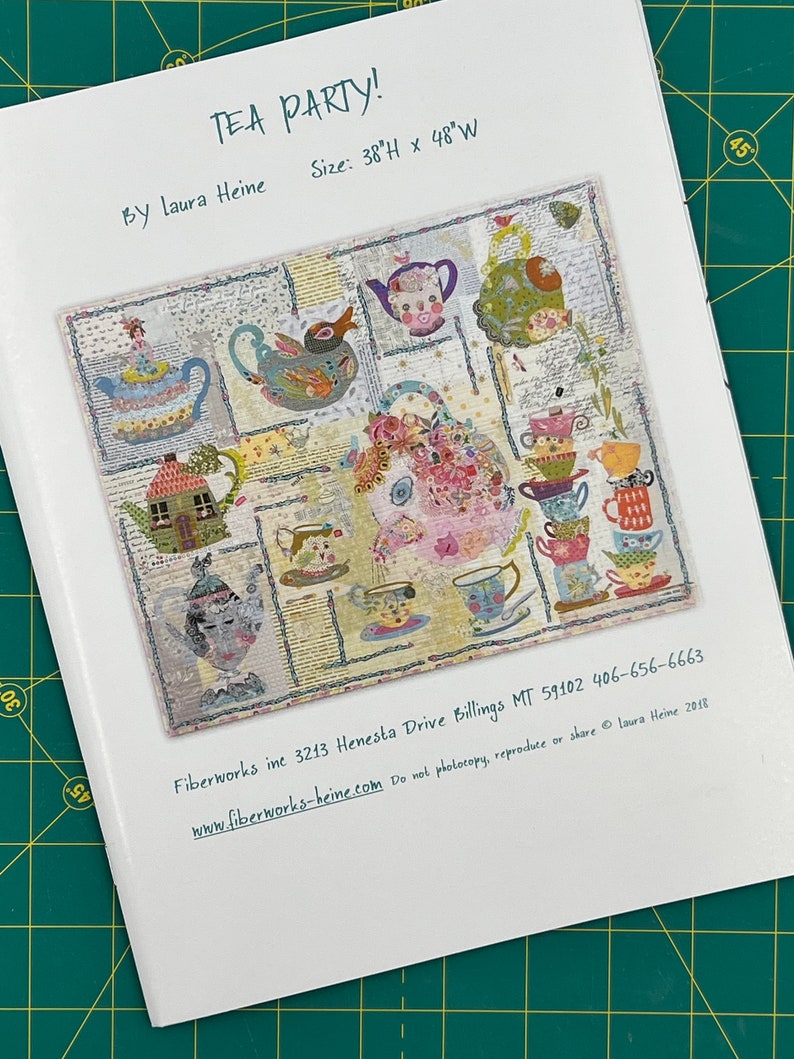 Tea Party Sampler Collage Quilt Pattern by Laura Heine of Fiberworks - Etsy
