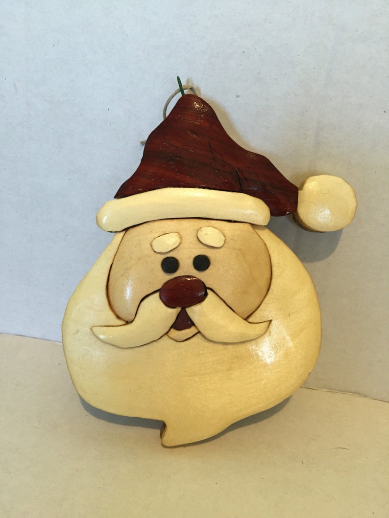 Santa Intarsia Ornament - Etsy