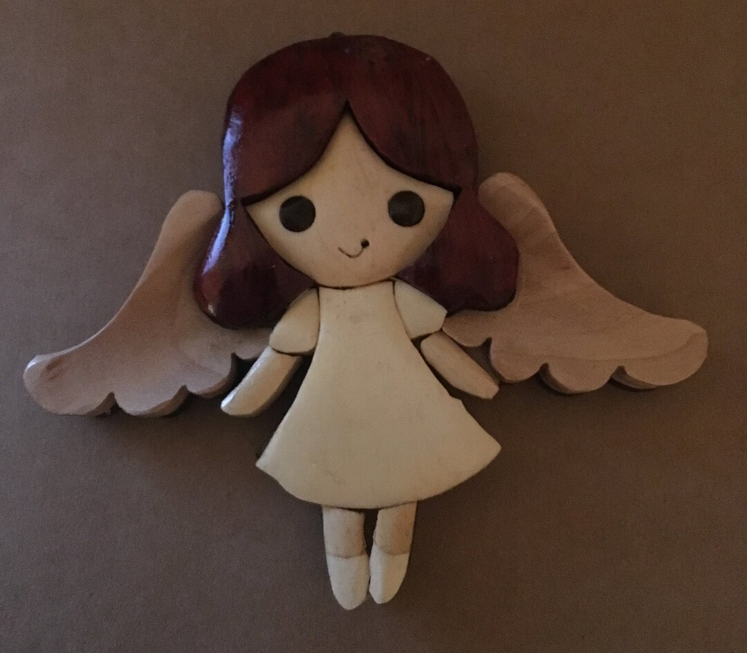 Angel Intarsia Ornament - Etsy