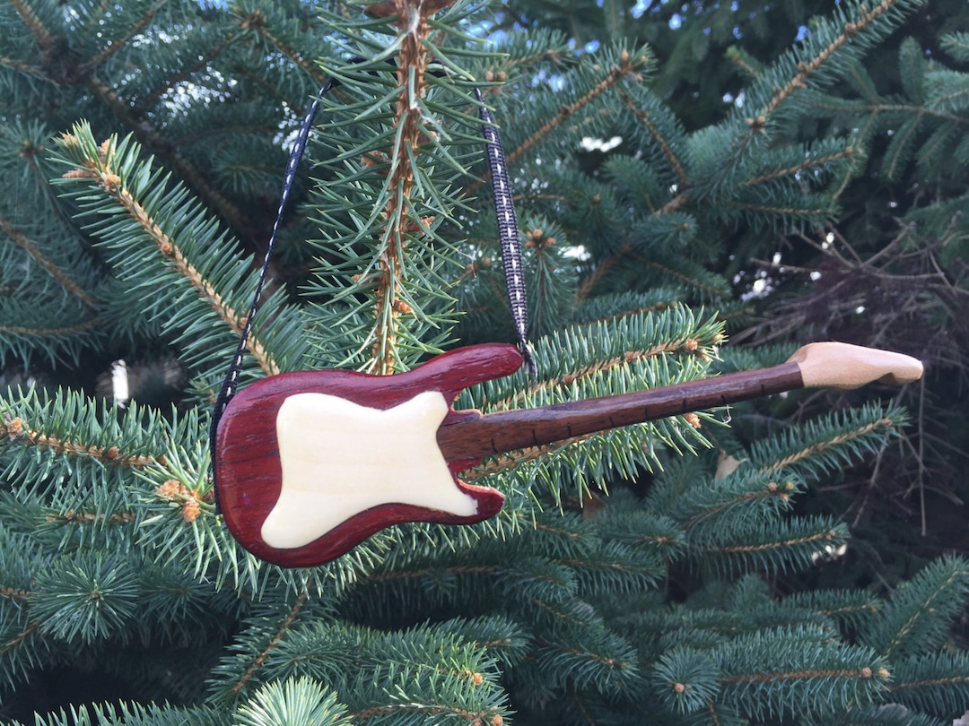Electric Guitar Intarsia Ornament - Etsy
