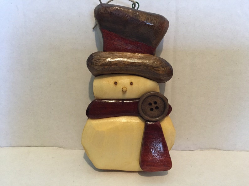 Snowman Intarsia Ornament Short and Fat - Etsy
