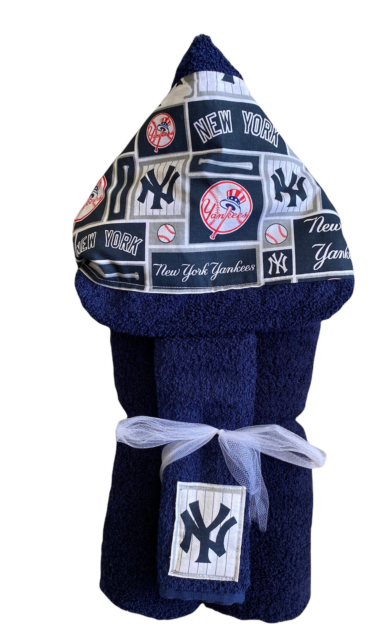 Navy New York Yankees Cotton Trim Infant Thru 5 Years Hooded Bath Towel ...