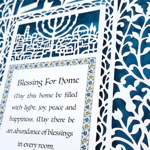 Welcome Sign for Guests, Home Blessing Paper Cut, English Prayer ...