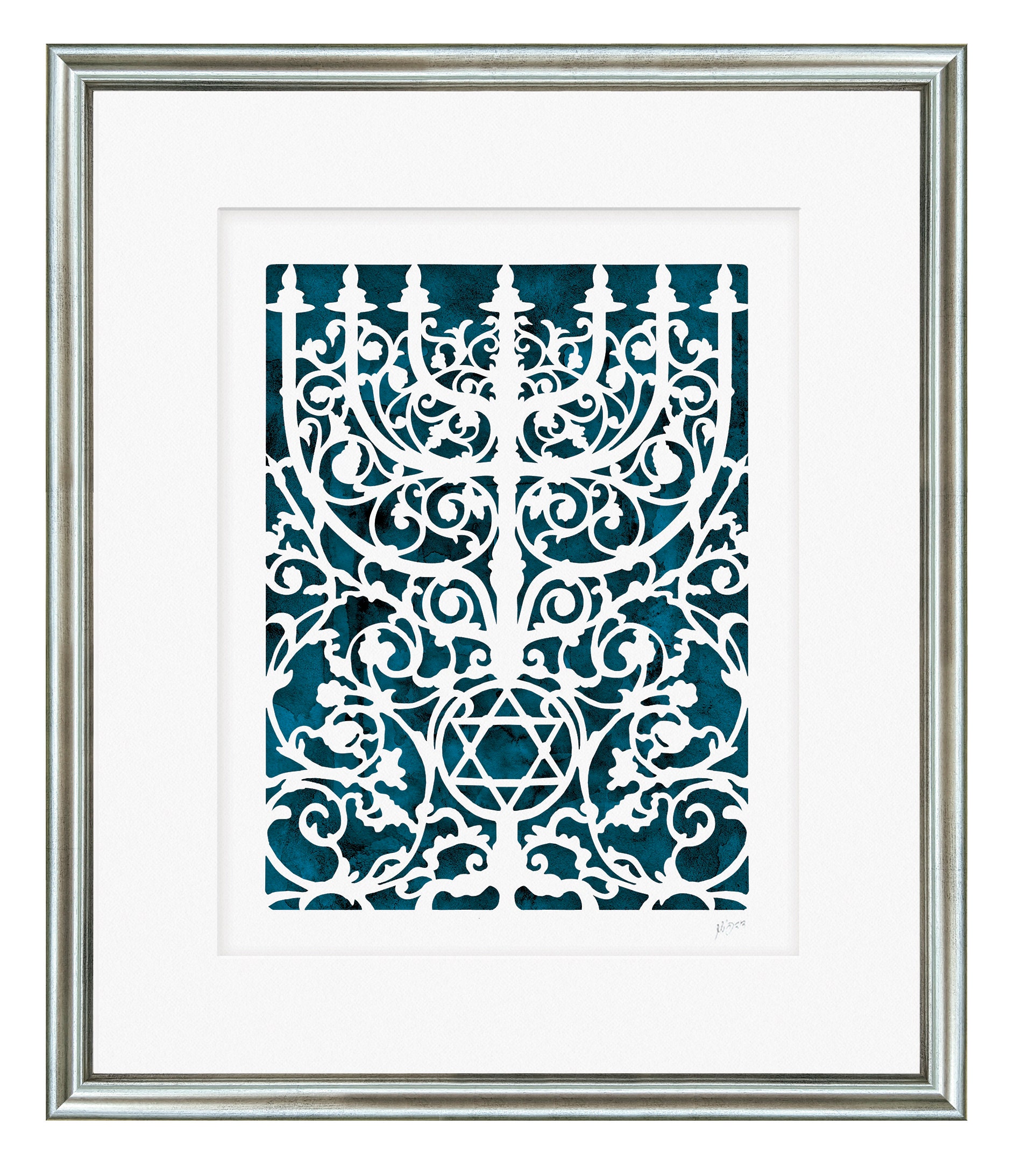 Seven 7 Branch Menorah Papercut Judaica Wall Hanging Art - Etsy Israel