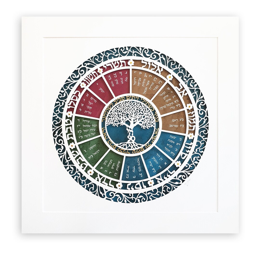 Personalized Calendar Forever, Family Tree Paper Cut, Anniversary Gift ...