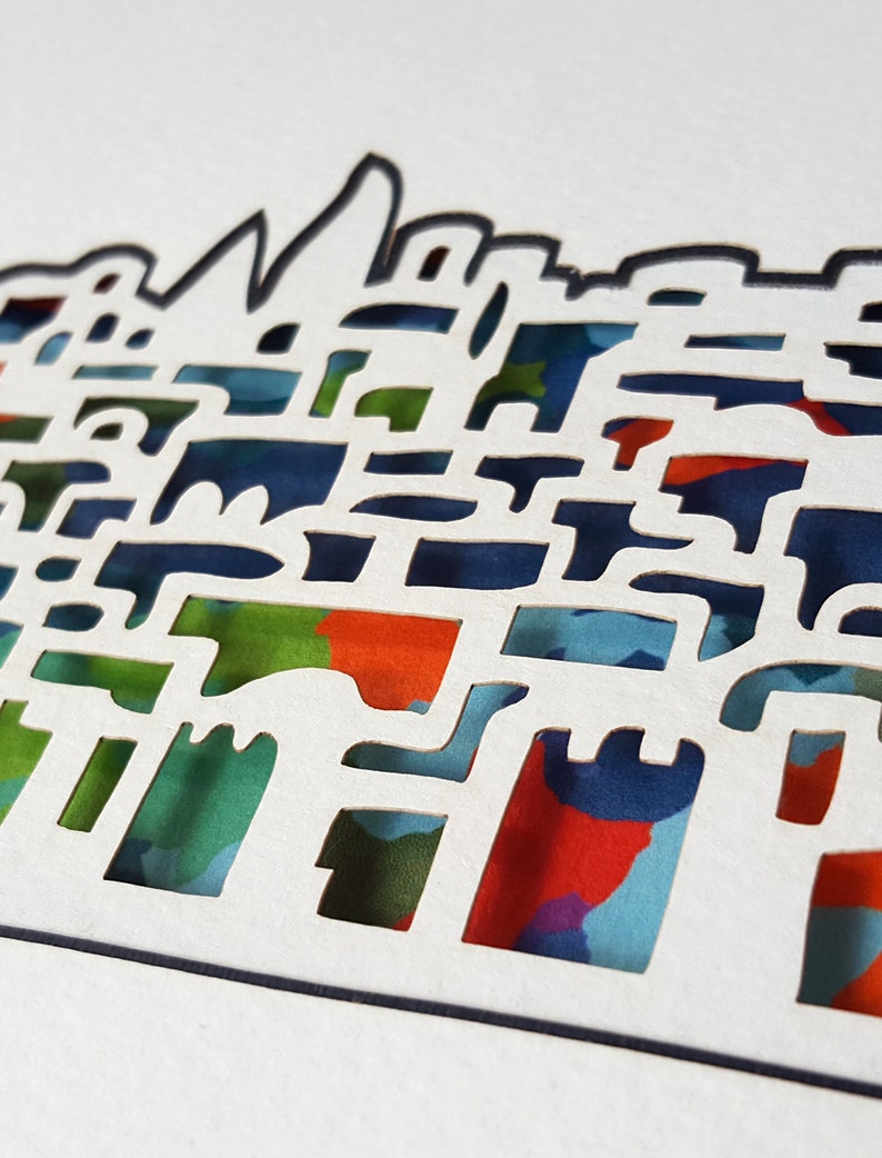Holy Land Art Jerusalem View Jewish Decor Multi Color Paper - Etsy