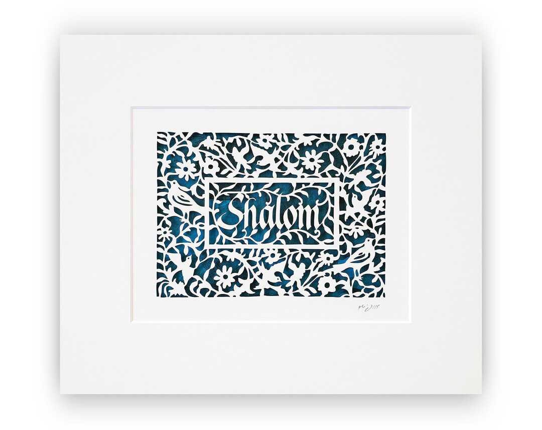 Shalom Sign Paper Cut Art, Hello, Goodbye Peace Hebrew, Jewish Sayings ...