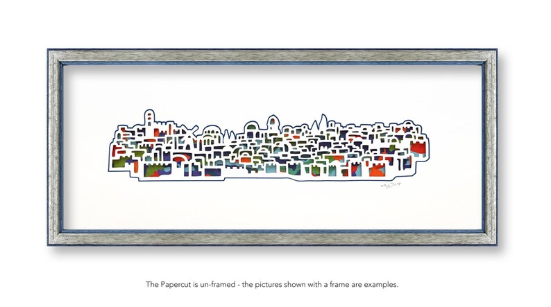 Holy Land Art Jerusalem View Jewish Decor Multi Color Paper - Etsy