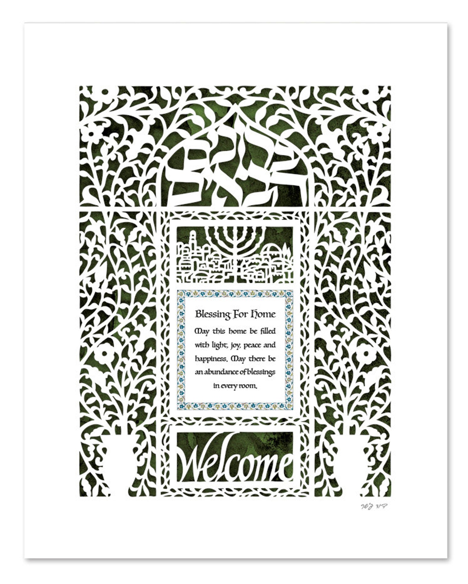 Welcome Sign for Guests Home Blessing Paper Cut English - Etsy