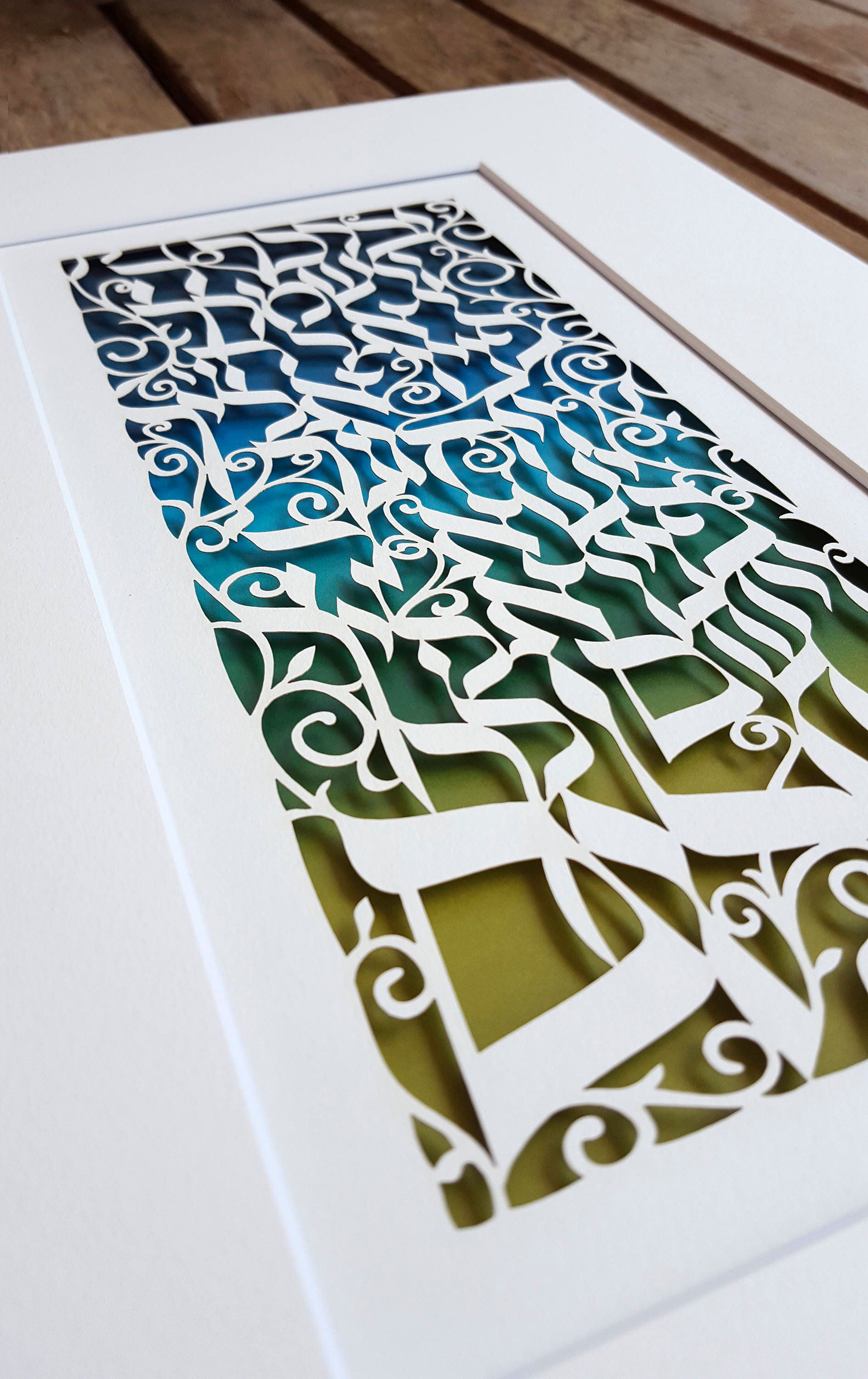 Personalized Hebrew Priestly Blessing Papercut, Judaica Art, Kohanim ...