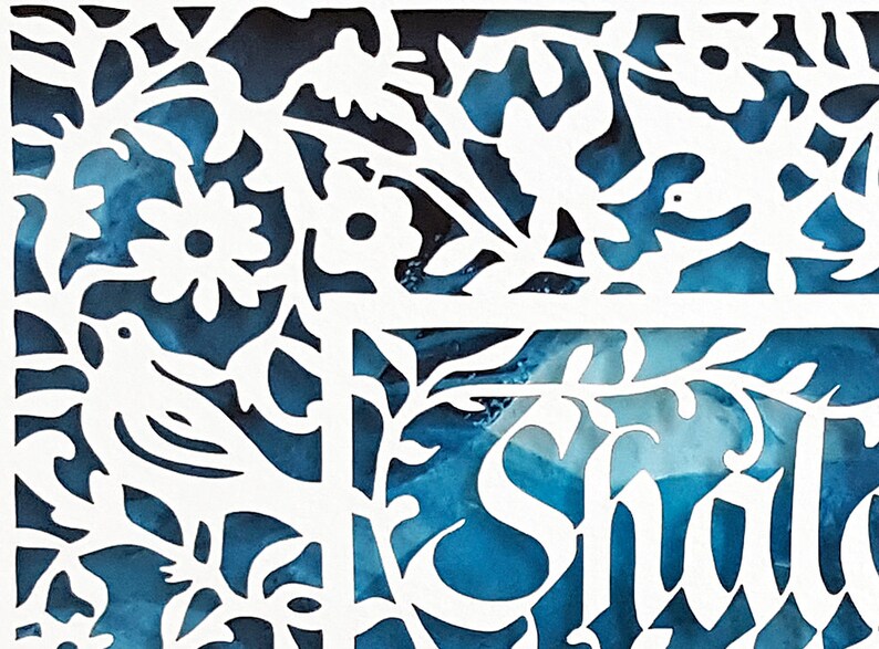 Shalom Sign Paper Cut Art Hello Goodbye Peace Hebrew Jewish - Etsy